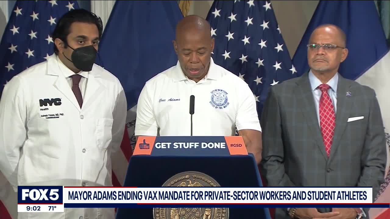 - Mayor Adams Ending Vax Mandate for Private-Sector & Student Athletes ...